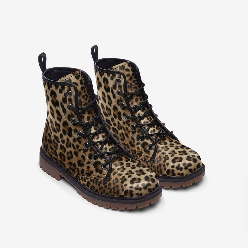 Leopard Print Vegan Leather Boots - Etsy