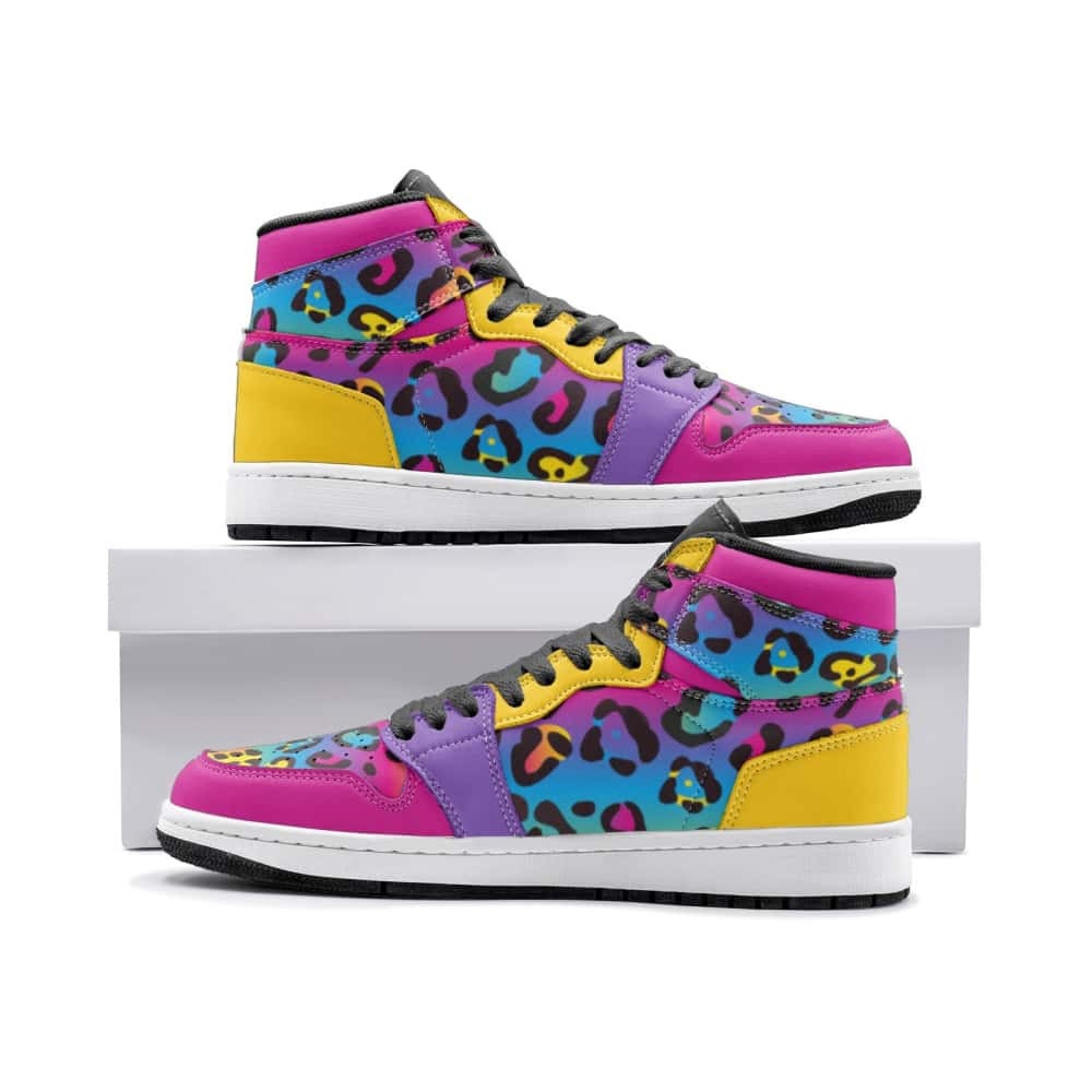 Rainbow Leopard Print TR Sneakers - Etsy