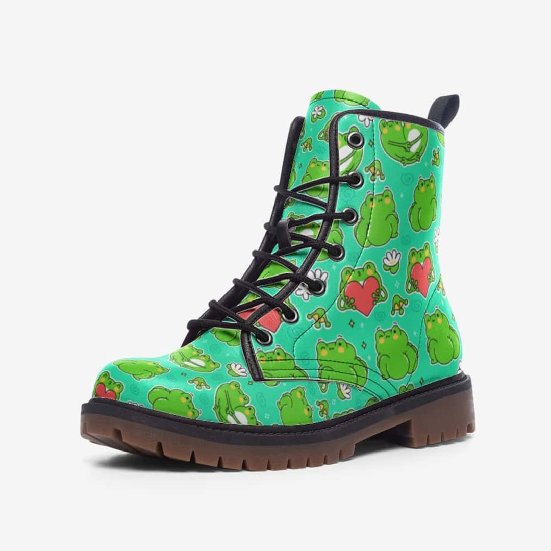 Funny Frogs Vegan Leather Boots - Etsy