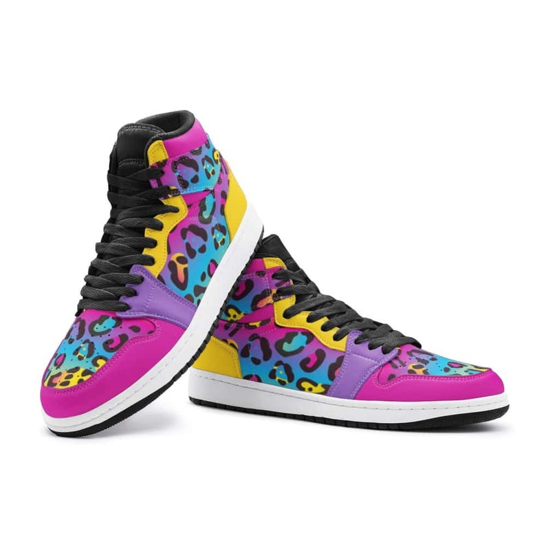 Rainbow Leopard Print TR Sneakers - Etsy