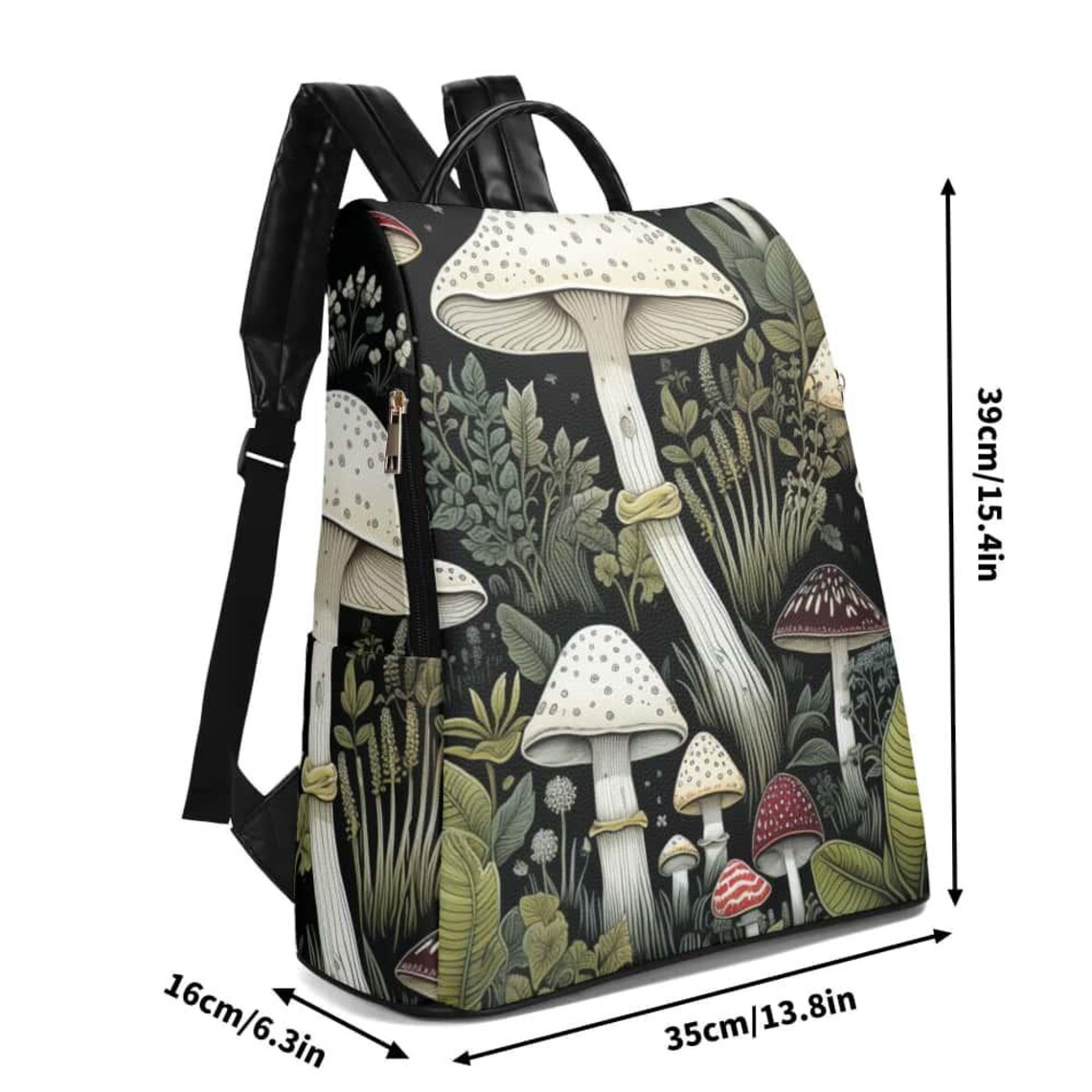 White Amanita Mushroom PU Anti-theft Backpack - Etsy