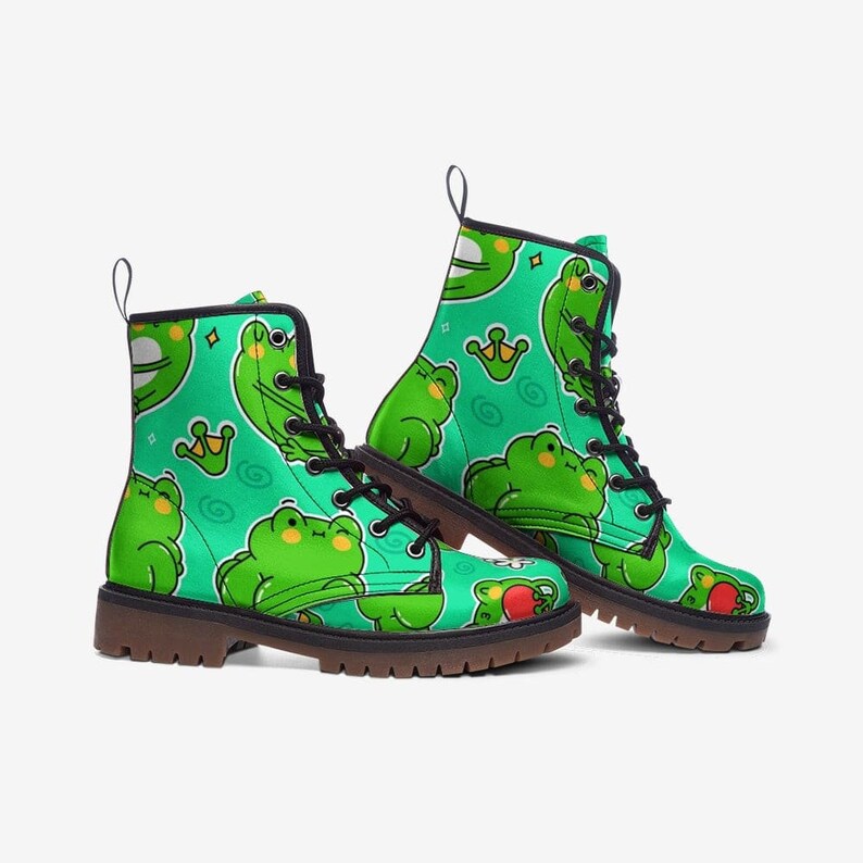 Funny Frogs Vegan Leather Boots - Etsy