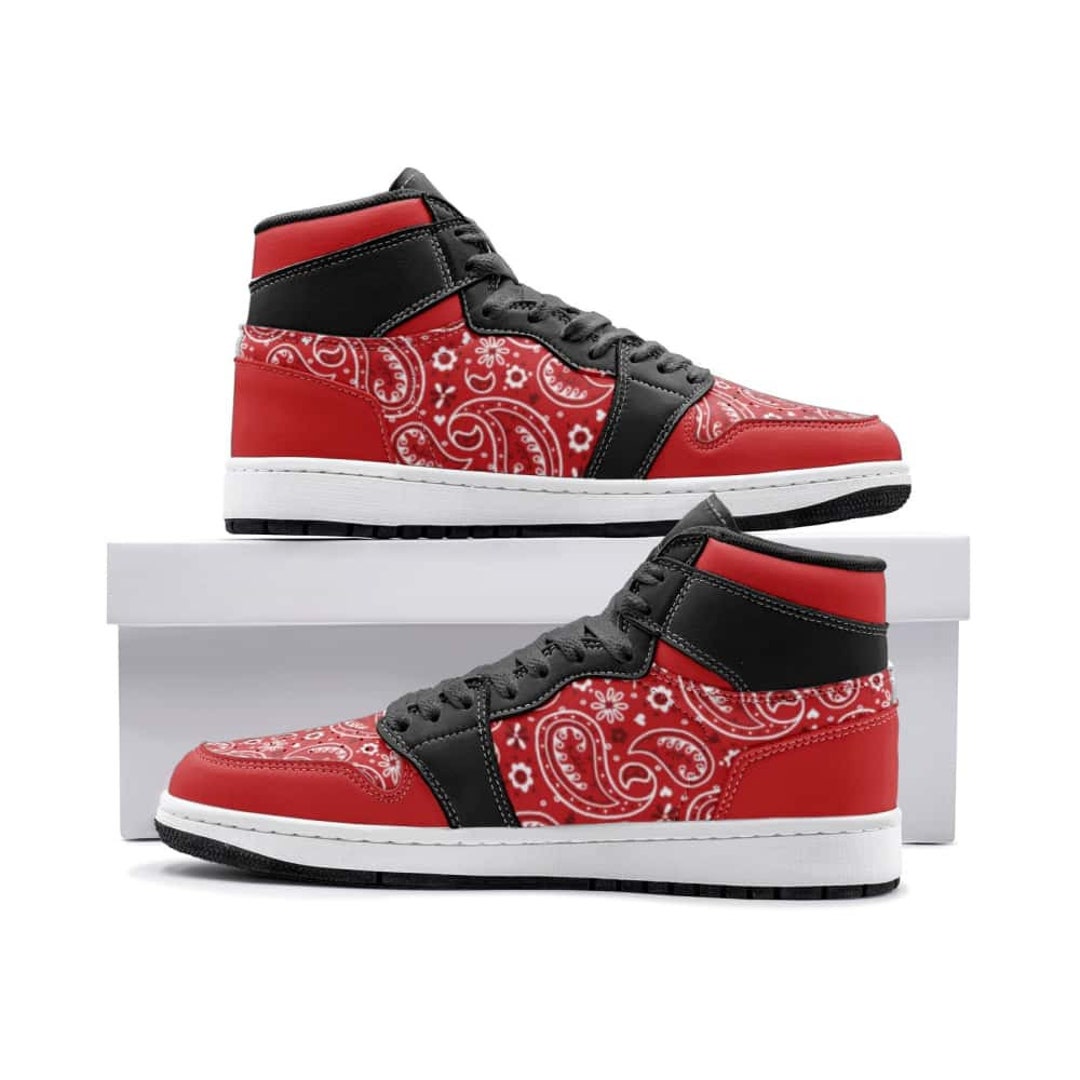 Red Paisley Bandana TR Sneakers - Etsy