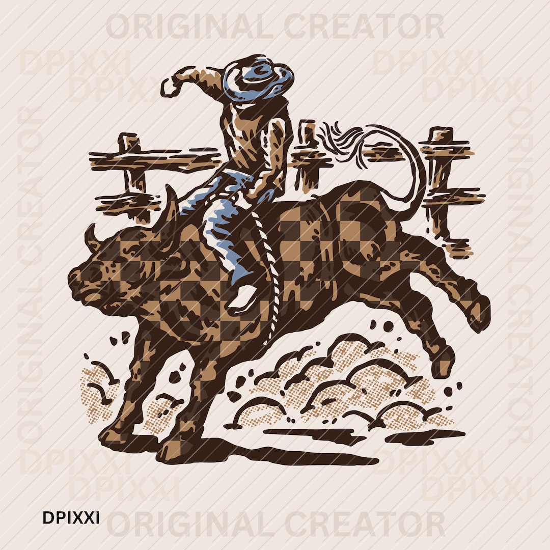 2 SETS Be Bold Checker Bull PNG * Western Png, Bucking Bull Png ...