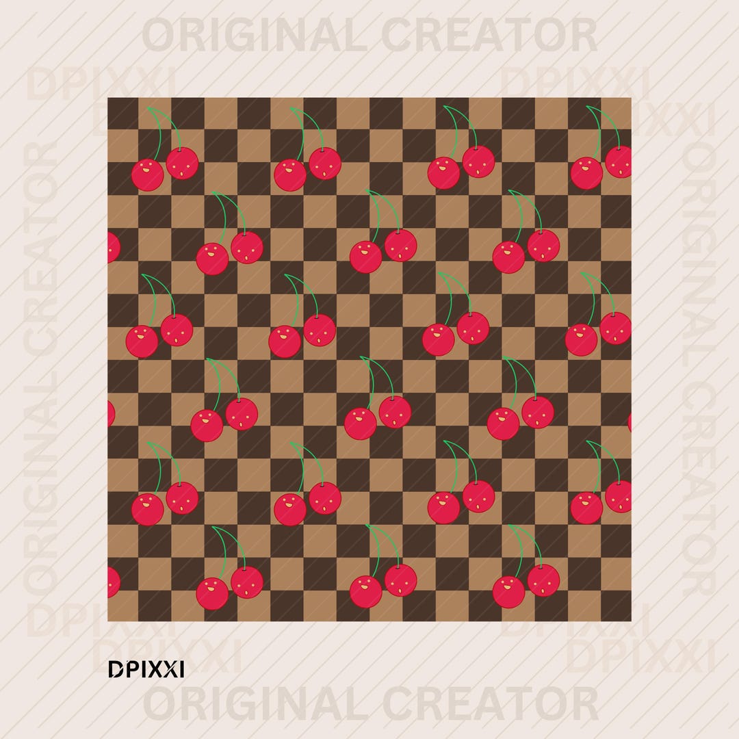 EDITABLE Cherry Blocks Brown Square Checker Png, Svg * Red Cherry ...
