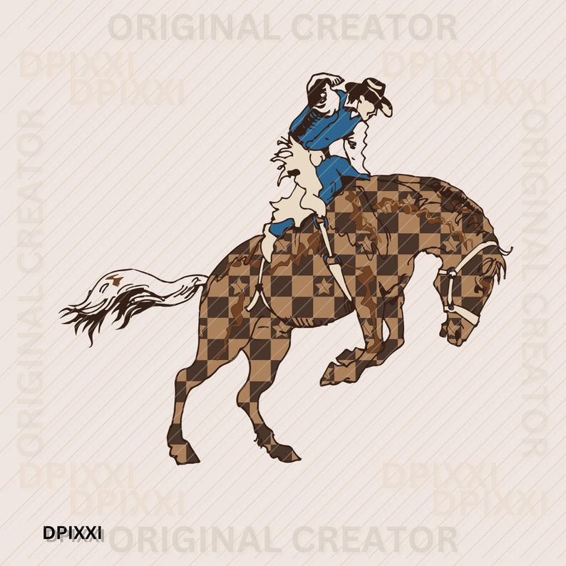 Bundle #2 Checker Horse Cowboy PNG * Western Checker Clipart, Checker ...