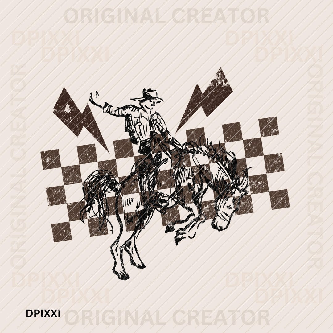 Thunder Cowboy PNG * Checker Western Instant Digital Download | Trendy ...