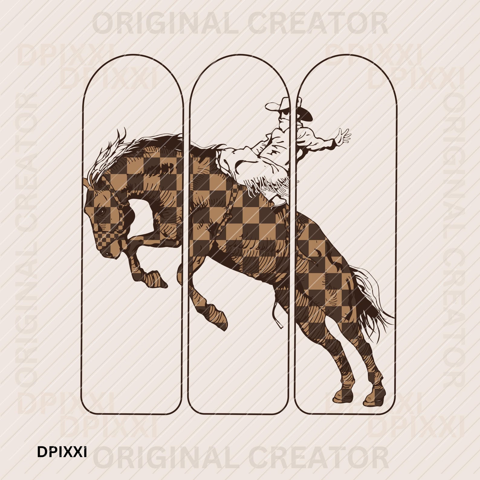 Checker Horse Howdy Cowboy PNG * Checker Cowboy Western Instant Digital ...