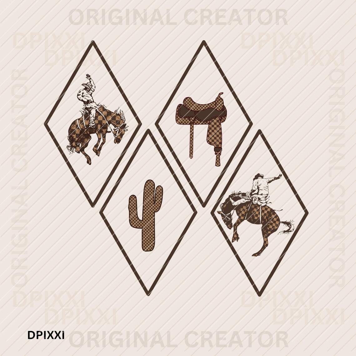 Desert Spirit Cowboy Checker Png, Western PNG, Aztec PNG, Vintage Rodeo ...