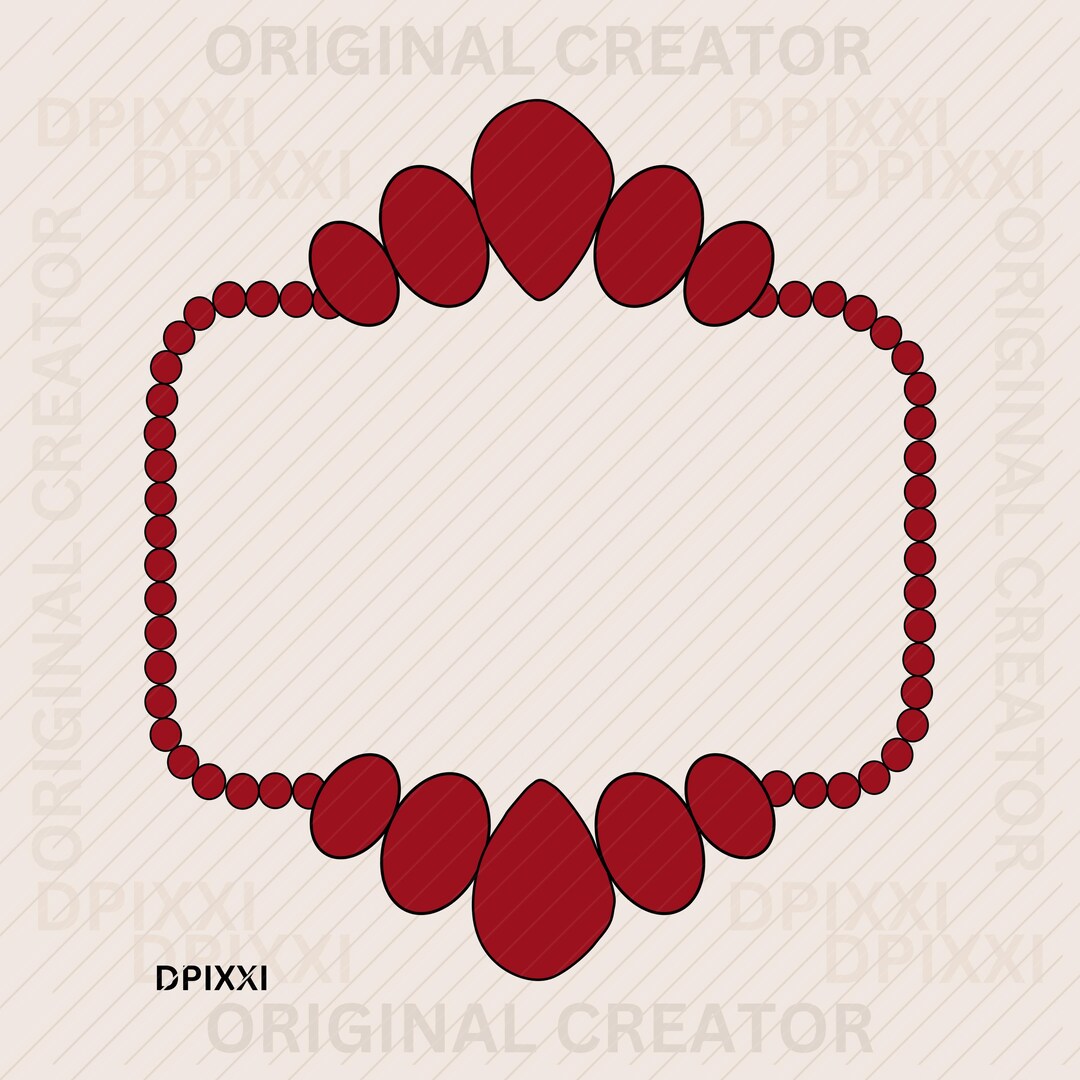 EDITABLE Ruby Red Turquoise Frame Png, Svg * Frame Art, Digital Frame ...