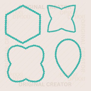 EDITABLE Bundle Turquoise Border Frame Png, Svg * Digital Art Shapes ...
