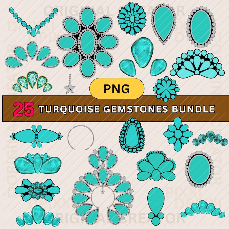 Bundle Turquoise Gemstones PNG * Turquoise Gemstone, Turquoise Frame ...