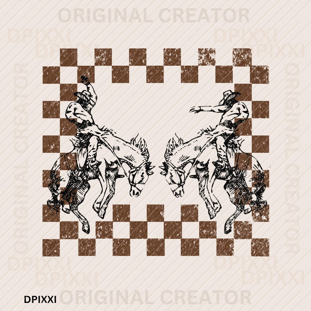 Two Cowboy Mirrow Png Checker Cowboy Western Instant Digital Download ...
