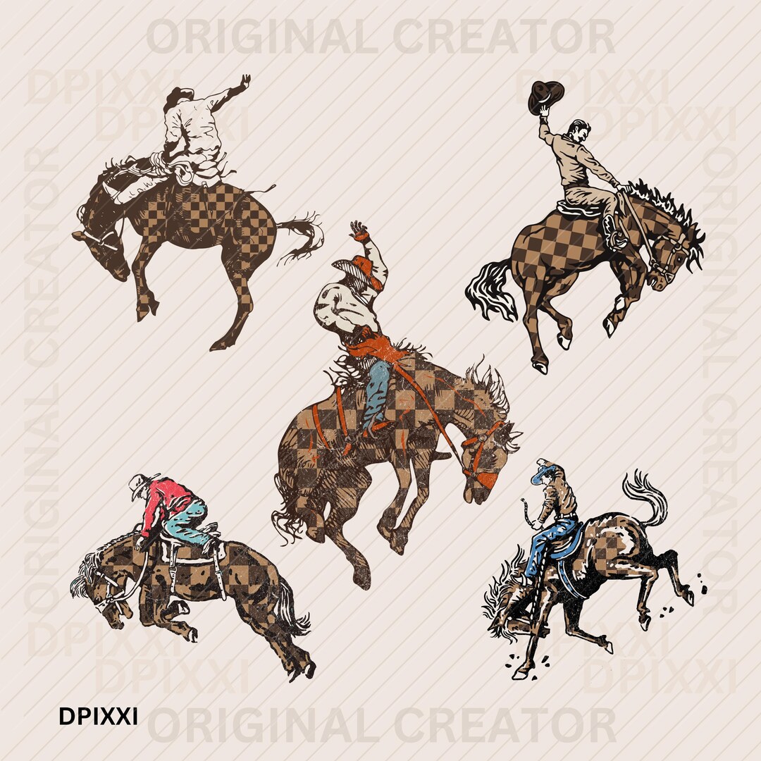 Bundle Cowboy Horse Checker Png Cowboy Bundle Png, Western Png, Bundle ...