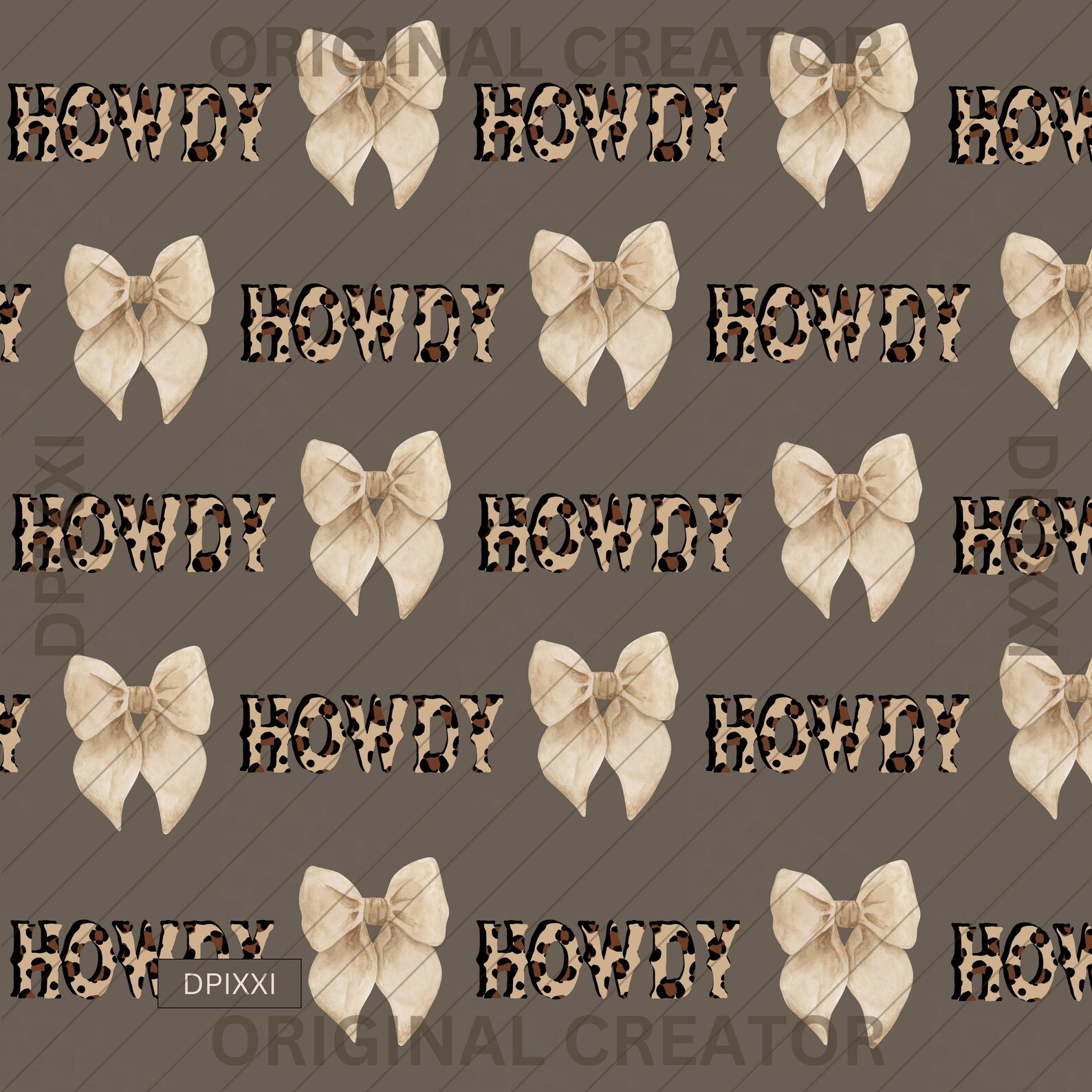 Seamless Pattern Bow Howdy Cow Print Western Cowgirl PNG, Design ...