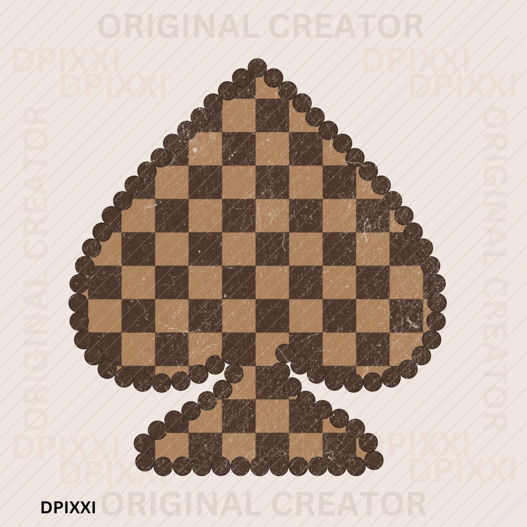 Distressed Spade Chocolate Brown Checker Frame Png * Rectangle Spade ...
