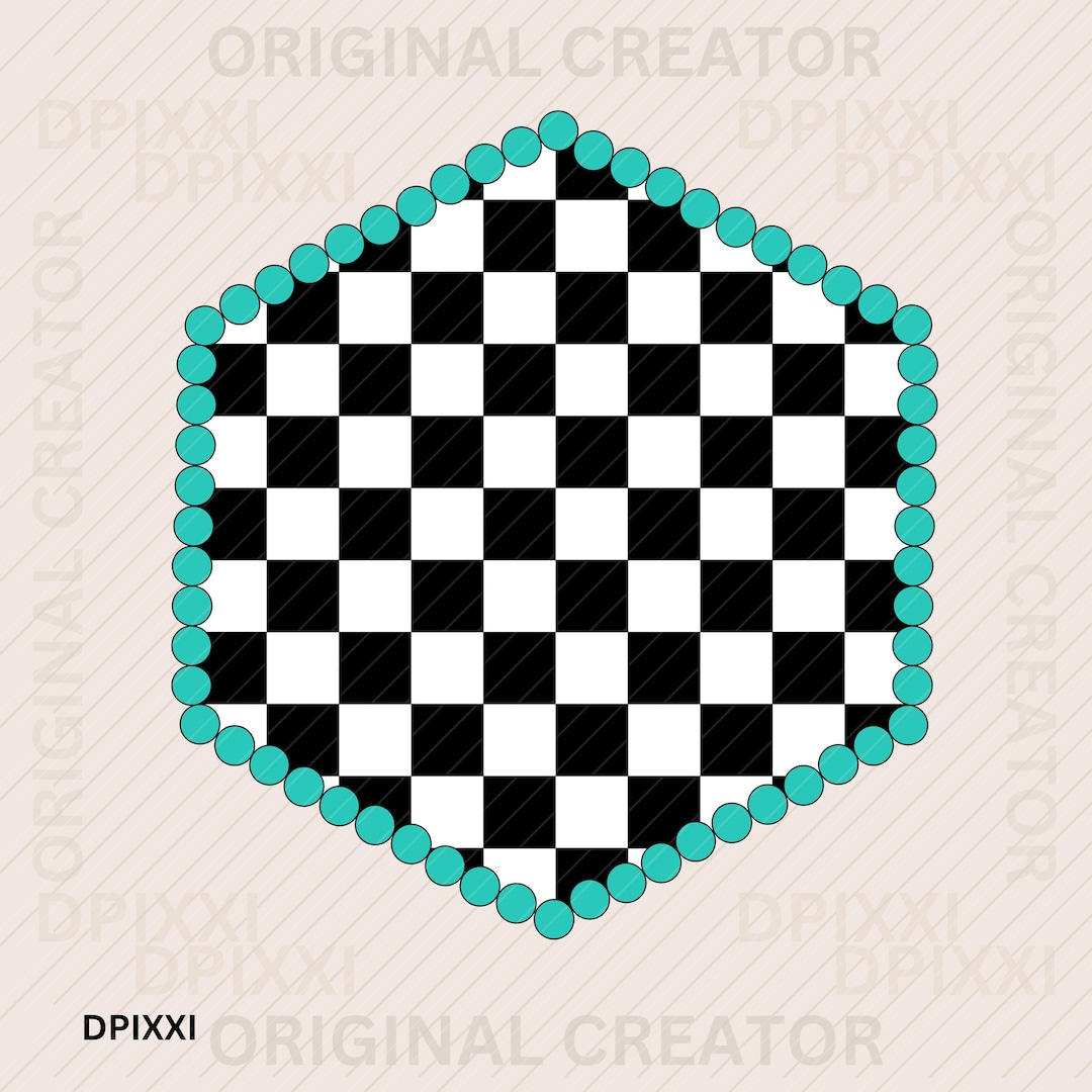 EDITABLE Turquoise Frame Hexagon Png, Svg * Checker Shape Digital ...