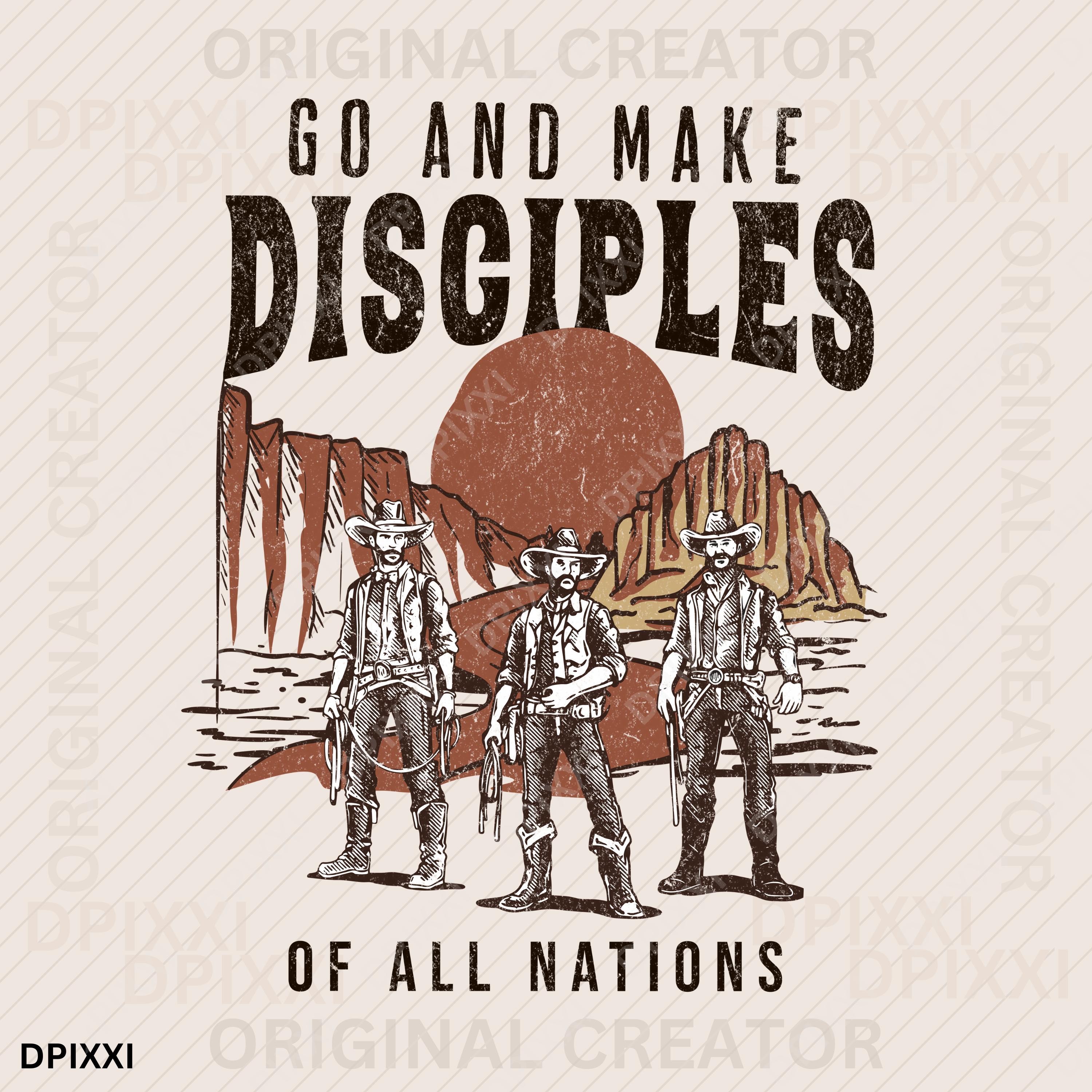 Retro Christian Go and Make Disciples PNG, Sublimation, Bible Verse ...