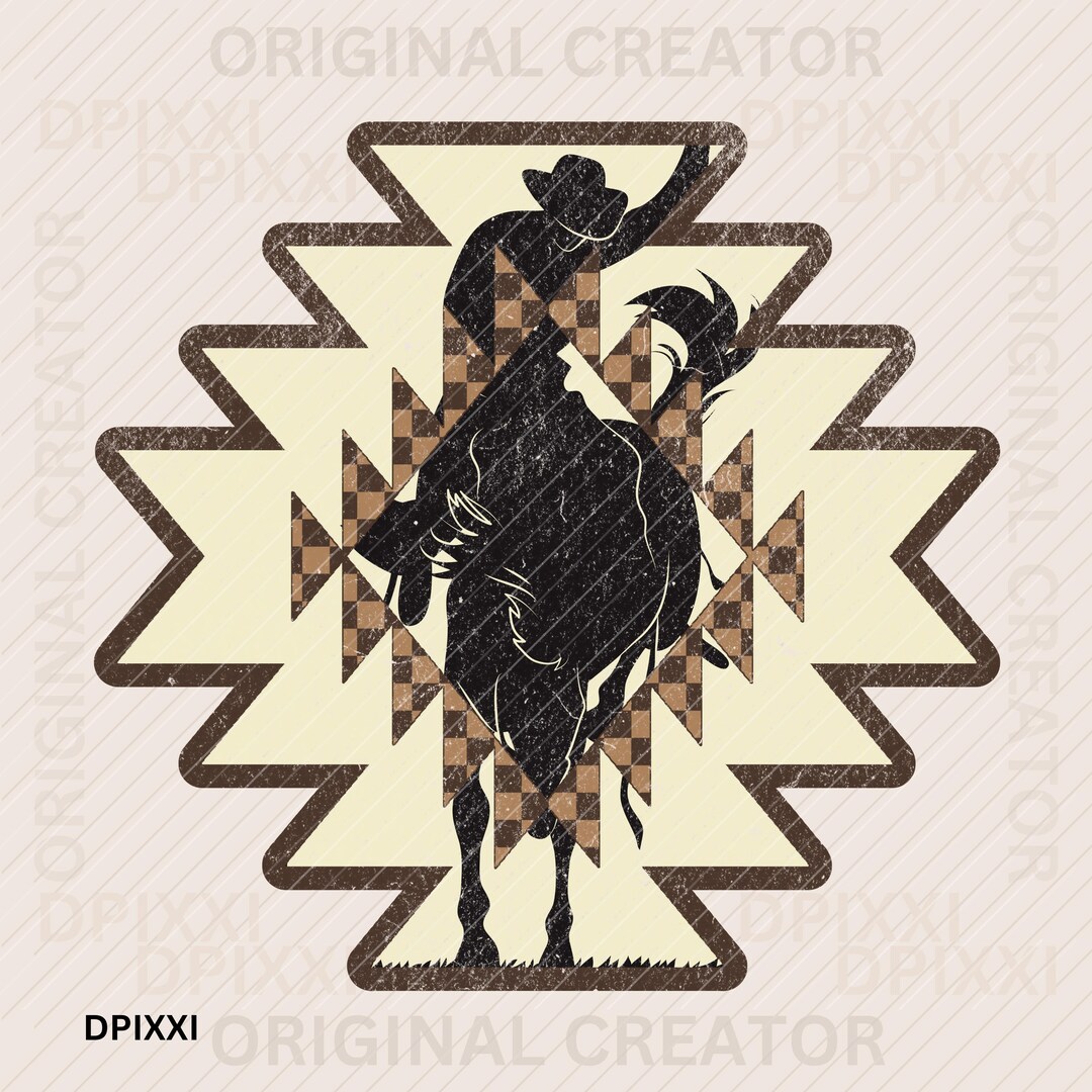 Shadow Cowboy Aztec PNG, Western PNG, Aztec PNG, Vintage Rodeo ...