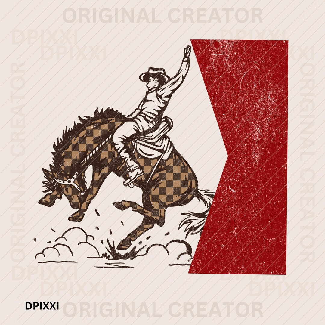 Howdy Rowdy Cowboy Horse Checker PNG * Western Instant Digital Download ...