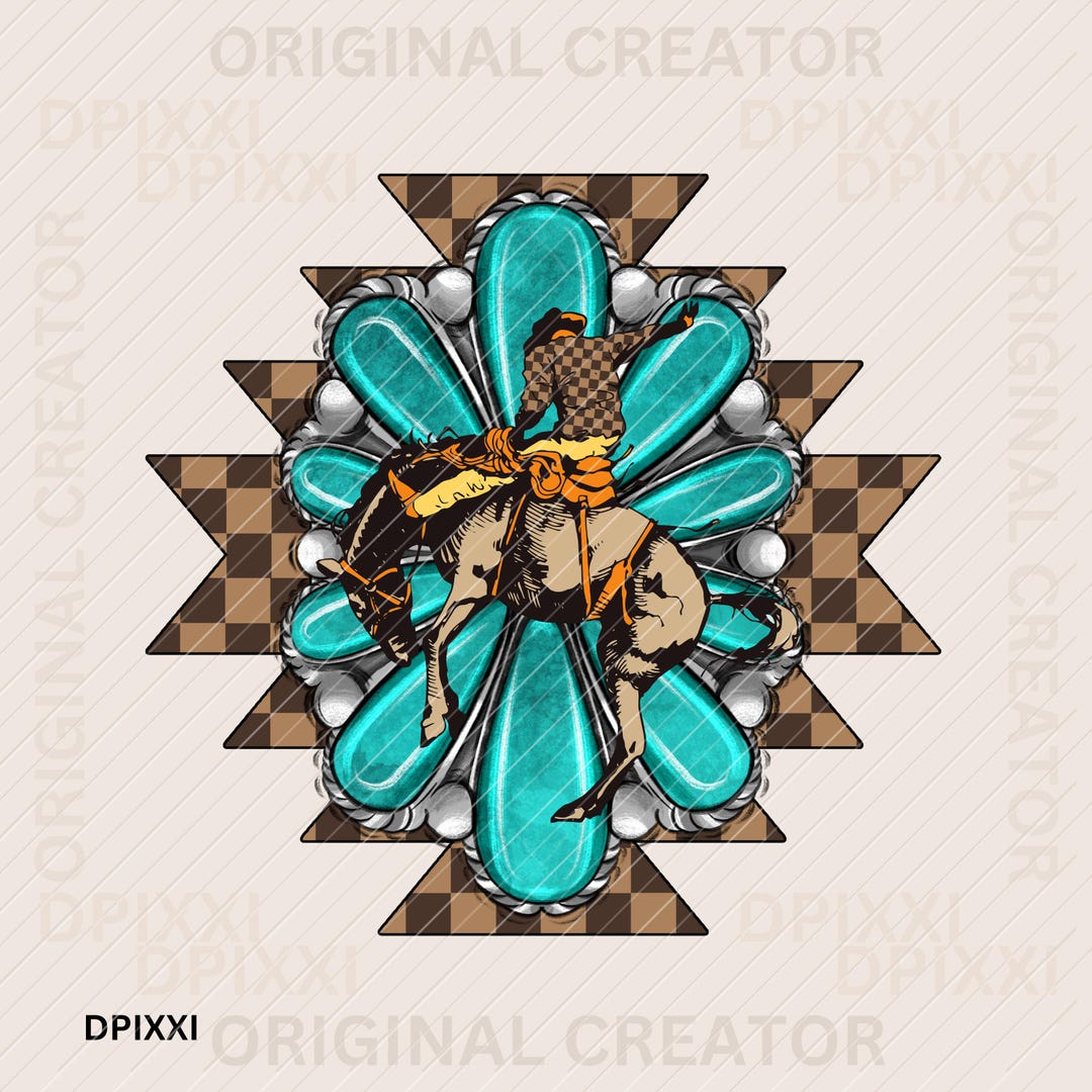 Aztec Turquoise Cowboy PNG * Digital Design, Turquoise, Yallternative ...
