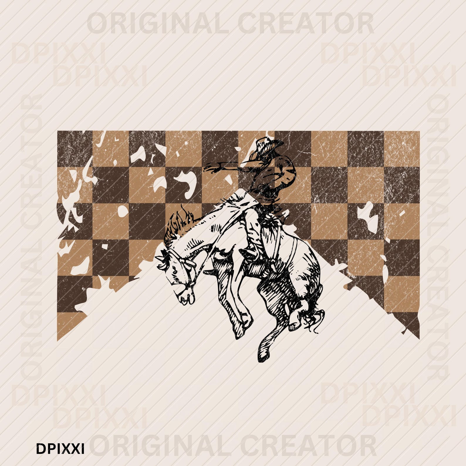 Checker Vintage Let's Ride Horse Png * Western Png, Bucking Bull Png ...