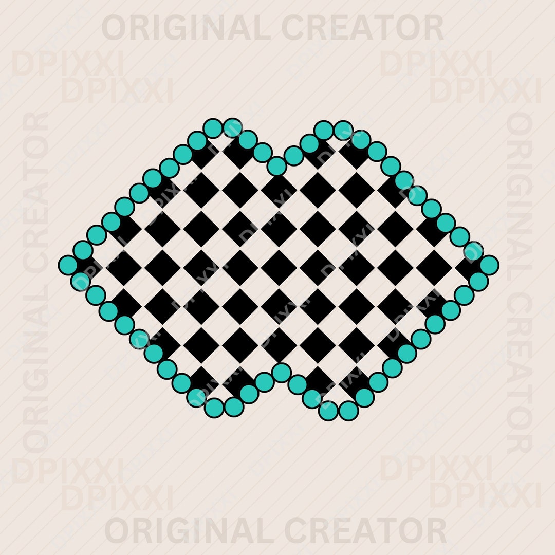 EDITABLE Transparent Checker Frame Png, Svg 3 Turquoise Checker Shape ...
