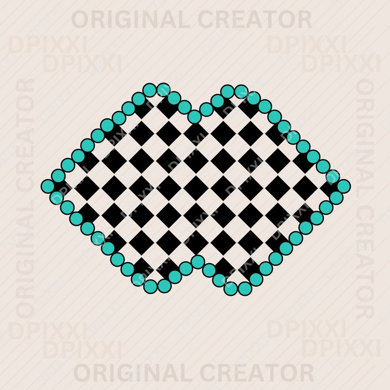 PNG SVG: Transparent Checker Frame Png 3 Turquoise Checker Shape PNG ...