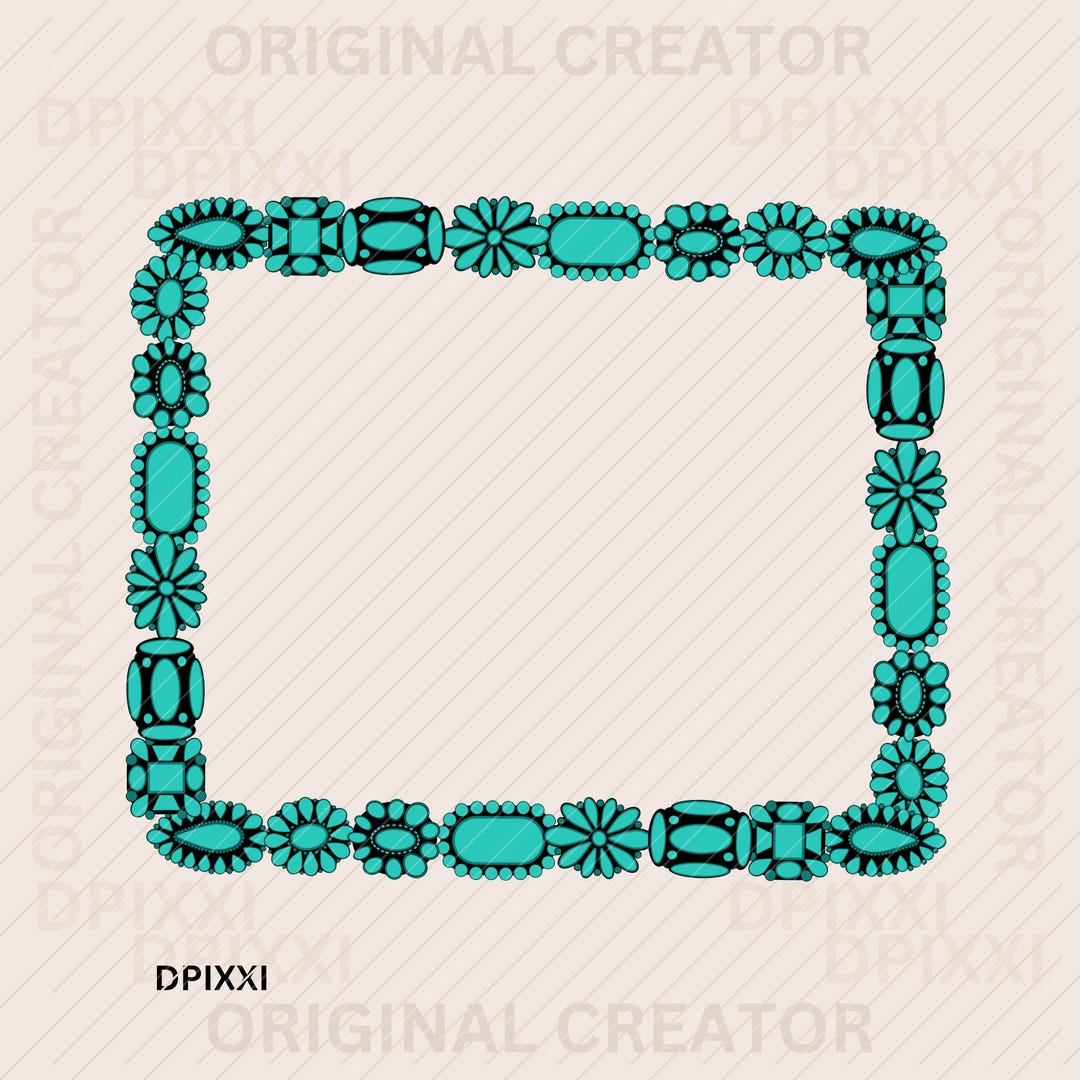 Square Turquoise Frame Png * Turquoise Checker Shape PNG Digital ...