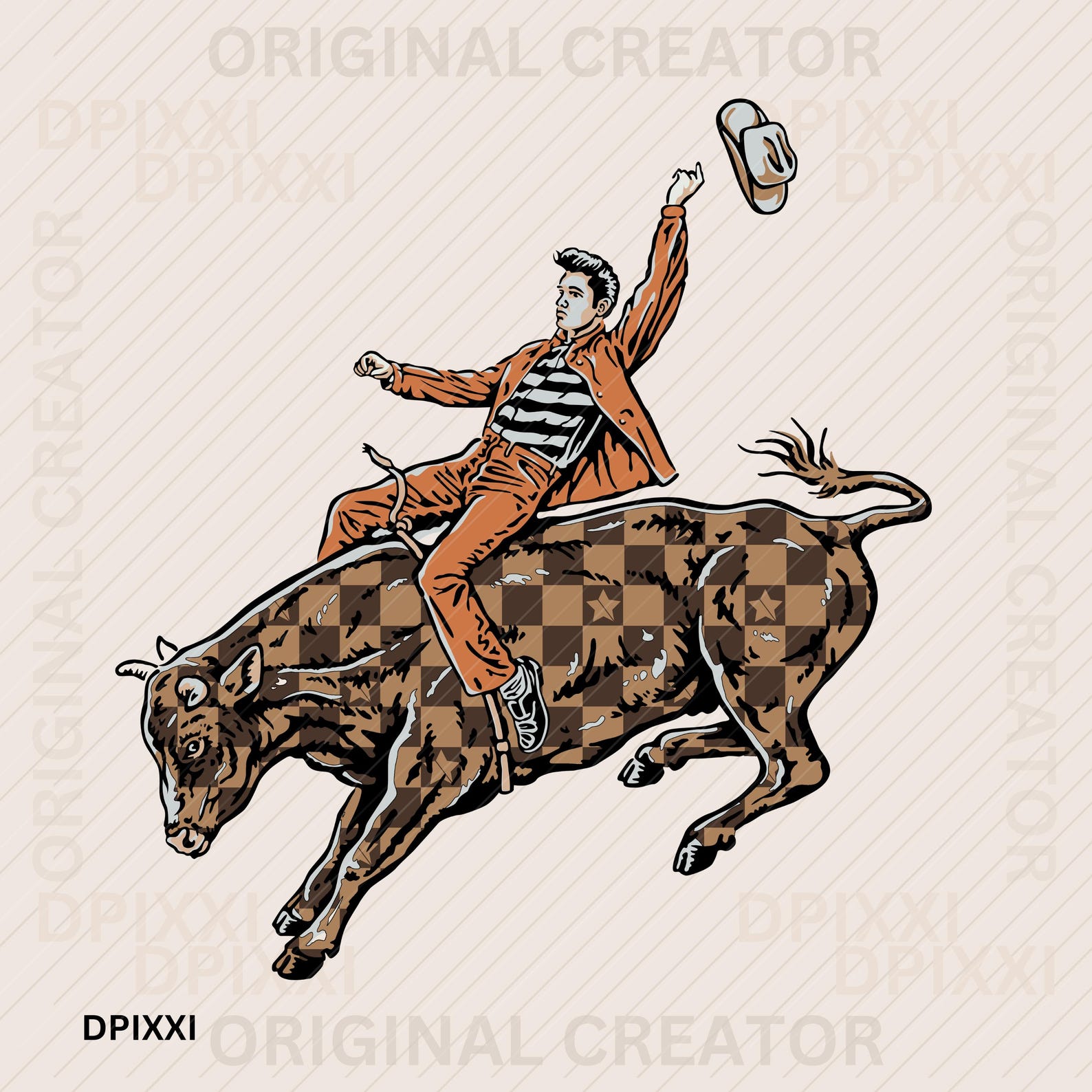 Superstar Elvis Presley Riding Bull PNG * Western Design, Cowboy Png ...