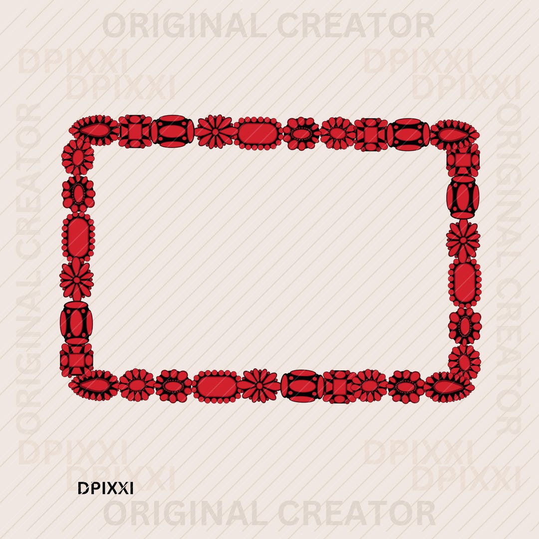 Ruby Red Turquoise Frame Png * Checker Shape PNG Digital Download ...
