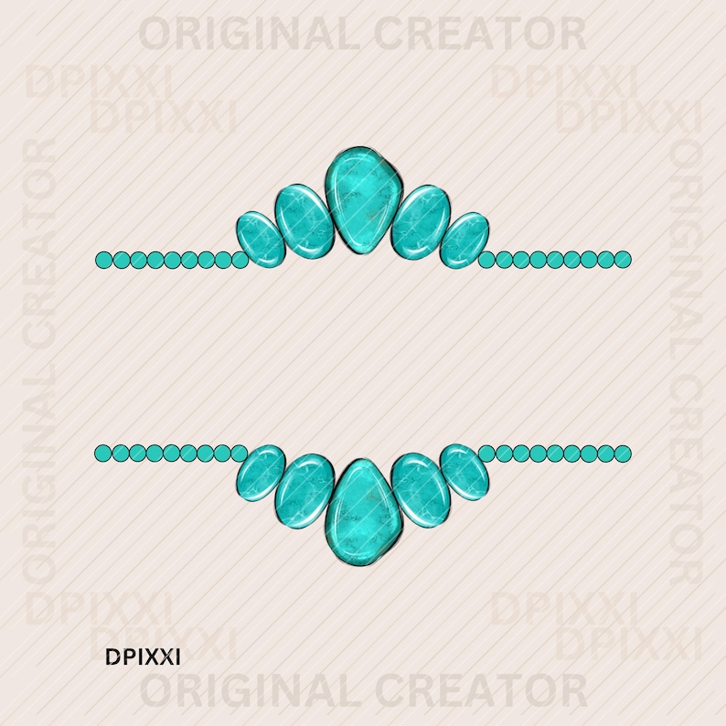 Turquoise Border Gemstone PNG * Shape Digital Download | Western Design ...