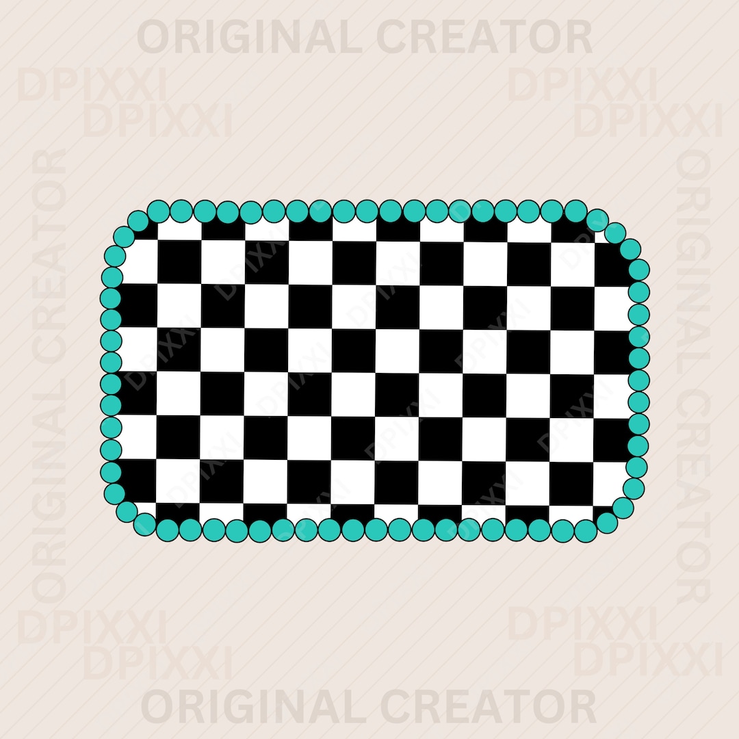 EDITABLE Rectangle Checker Frame Png, Svg * Turquoise Frame Rectangle ...