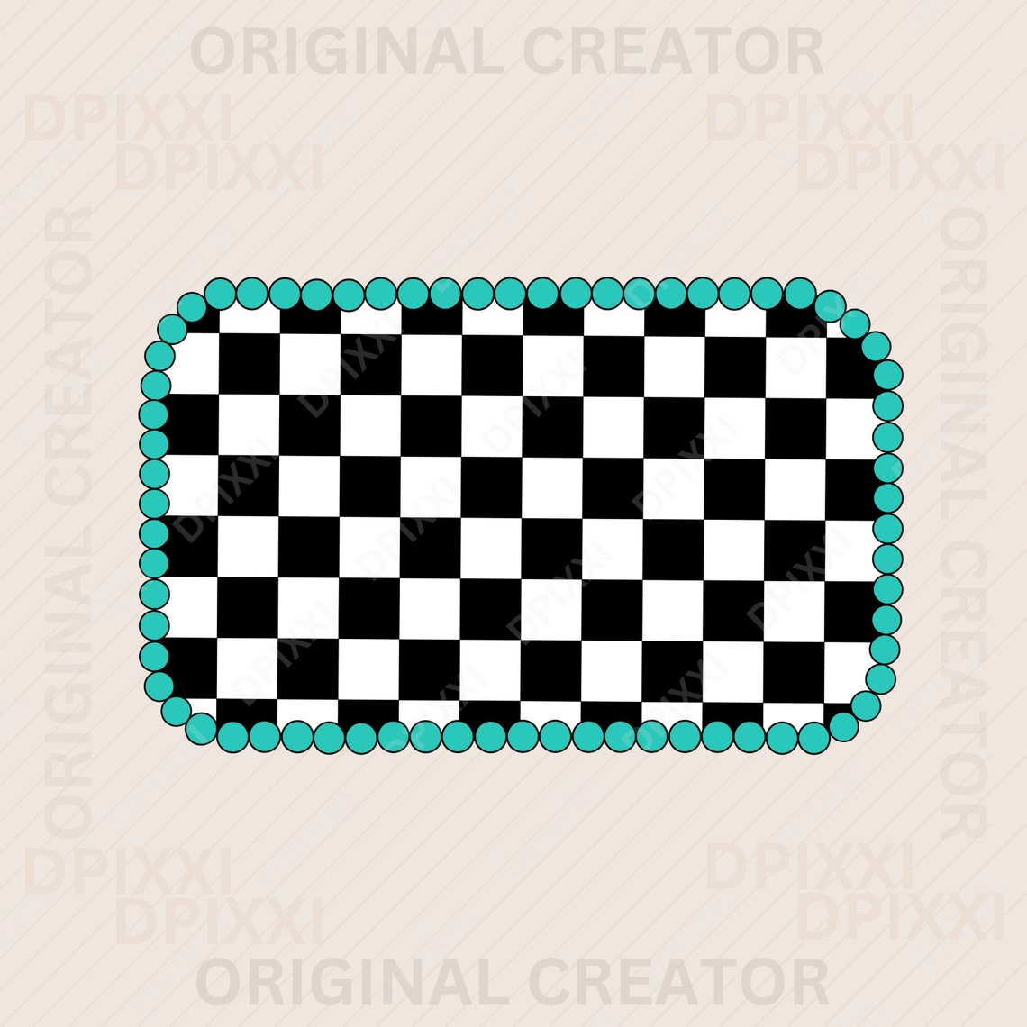 EDITABLE Rectangle Checker Frame Png, Svg * Turquoise Frame Rectangle ...