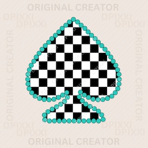 Png, Svg EDITABLE Spade Checker Frame #111 * Spade Turquoise Frame ...