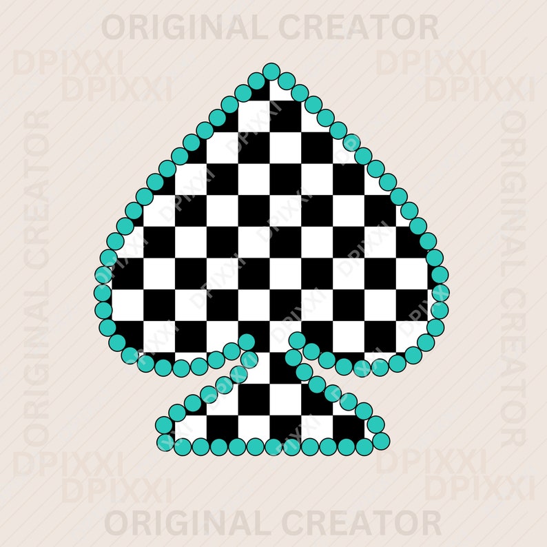 Png, Svg EDITABLE Spade Checker Frame #111 * Spade Turquoise Frame ...