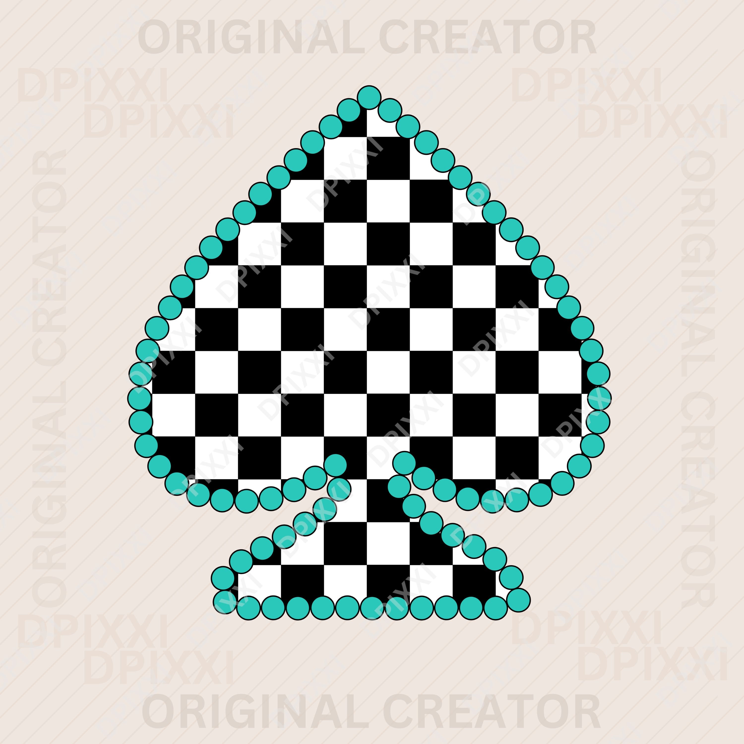 Png, Svg EDITABLE Spade Checker Frame #111 * Spade Turquoise Frame ...
