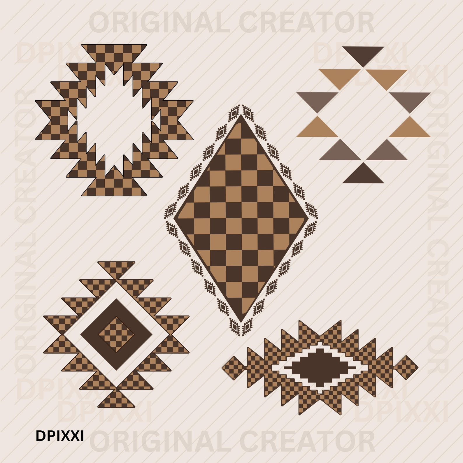 Bundle Aztec Checker PNG, Southwestern Elements Png, Tribal Pattern Png ...