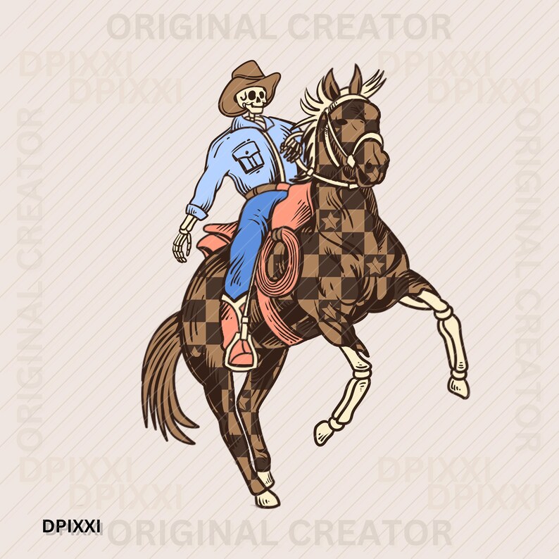 Bundle #2 Checker Horse Cowboy PNG * Western Checker Clipart, Checker ...