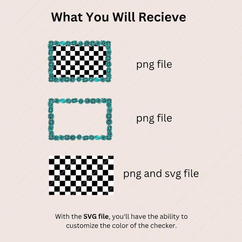 3 SETS Turquoise Checker Shape PNG Digital Download | Checkered ...