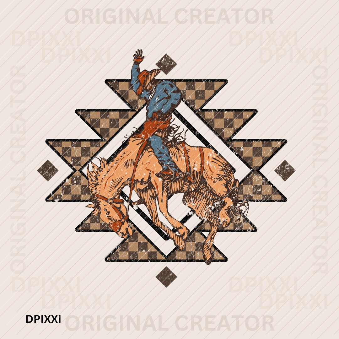 Cowboy Aztec PNG, Western PNG, Aztec PNG, Vintage Rodeo Sublimation ...
