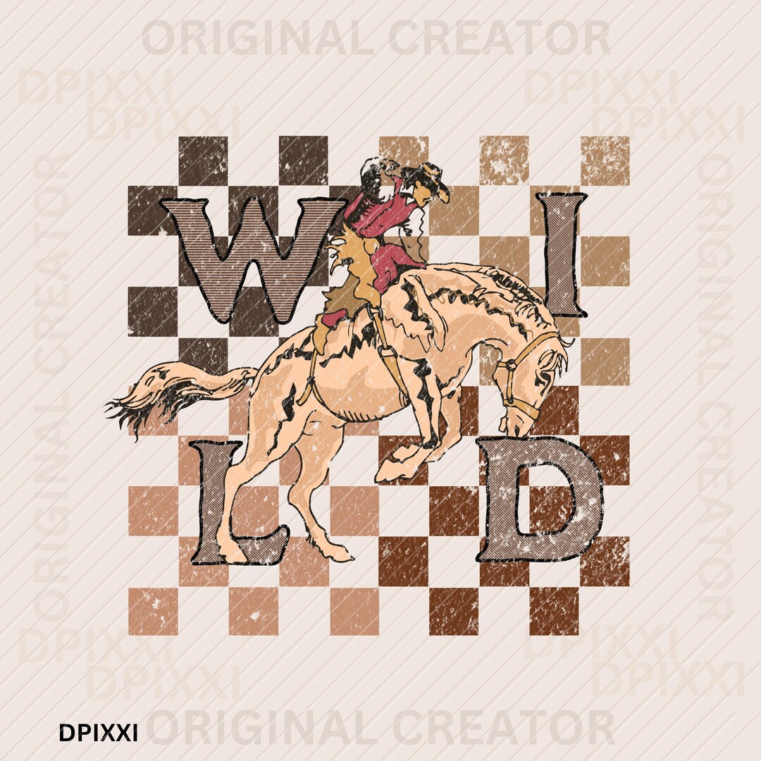 Wild Cowboy Checker PNG * West Cowboy Western Instant Digital Download ...