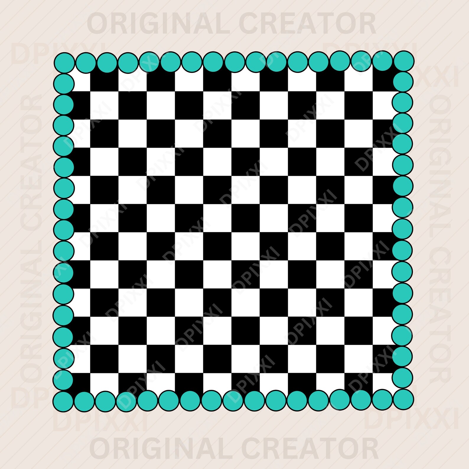EDITABLE Square Checker Frame Png, Svg * Square Turquoise Frame, Frame ...