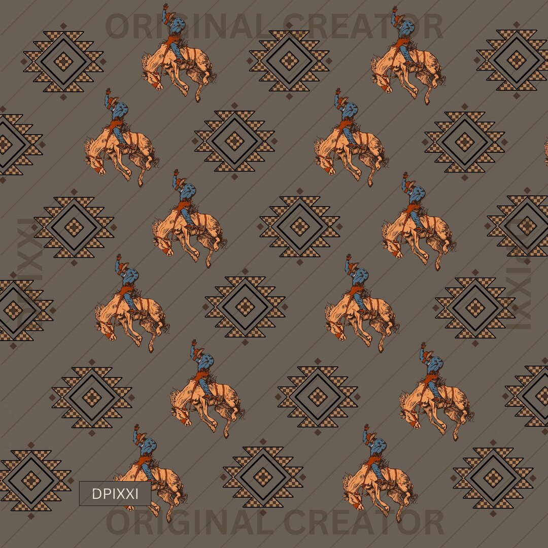 Aztec Western Seamless Pattern. Western Cowboy Png. Digital Download ...