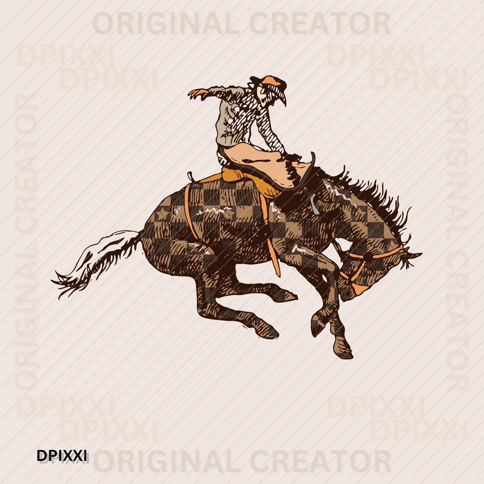 Bundle #2 Checker Horse Cowboy PNG * Western Checker Clipart, Checker ...