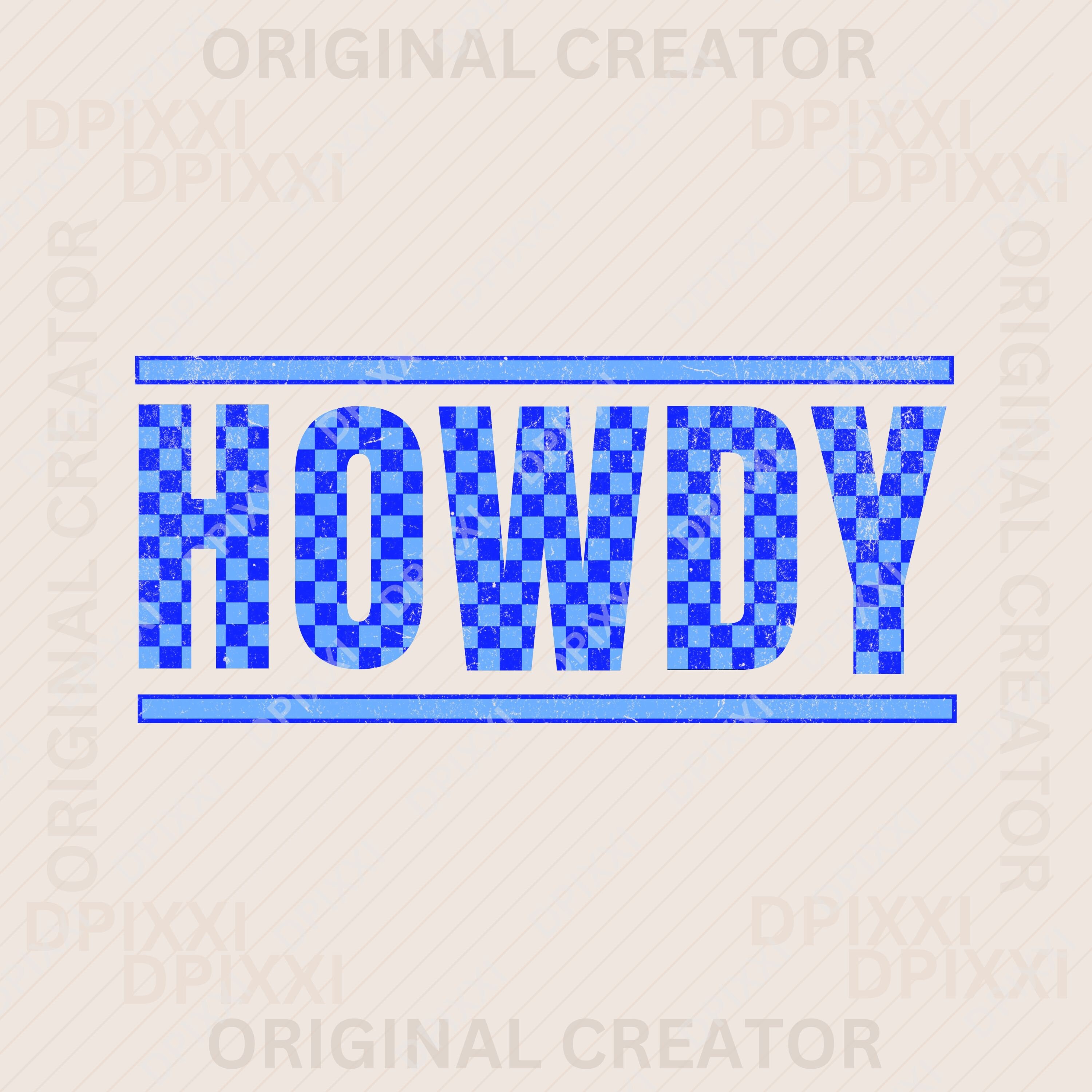 Howdy PNG 77 Distressed Checkered Howdy PNG Digital Download Western ...