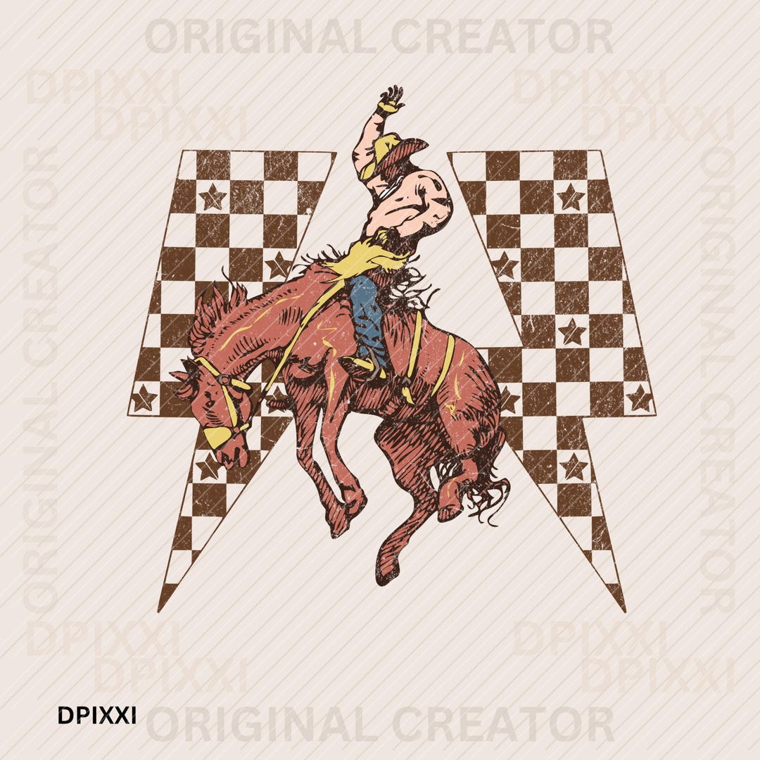 Two Checker Thunder Cowboy PNG * Western Instant Digital Download ...