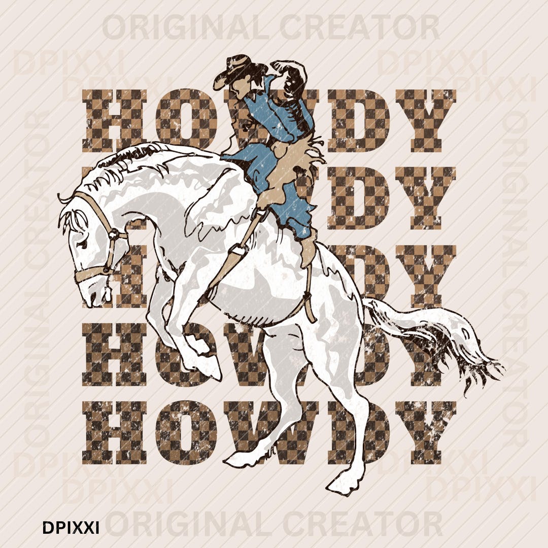 Howdy Wild Cowboy Horse Western Instant Digital Download Trendy Western ...