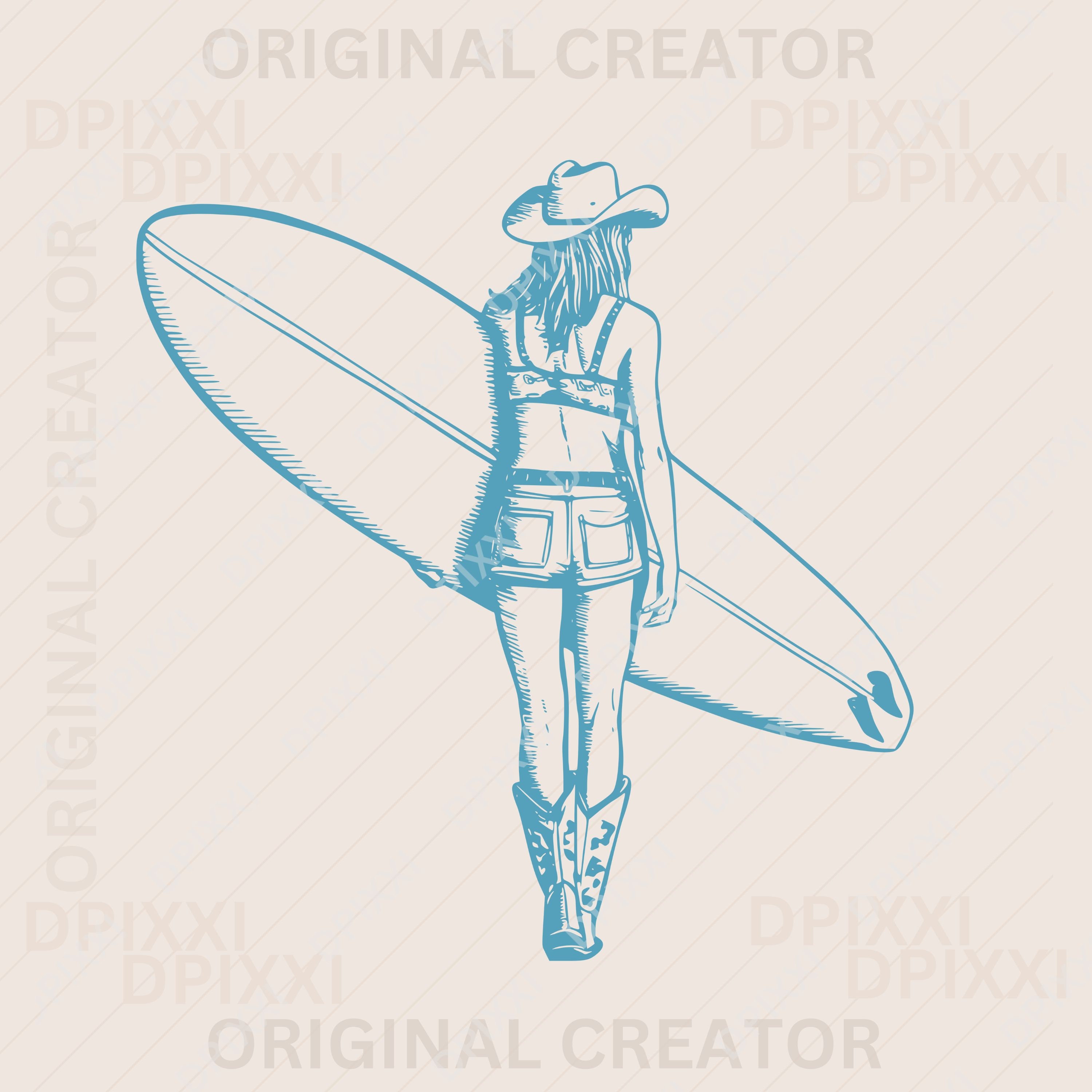EDITABLE Surf Bundle Png, Svg * Cowboy Surf Horse Surfboard Cowgirl ...