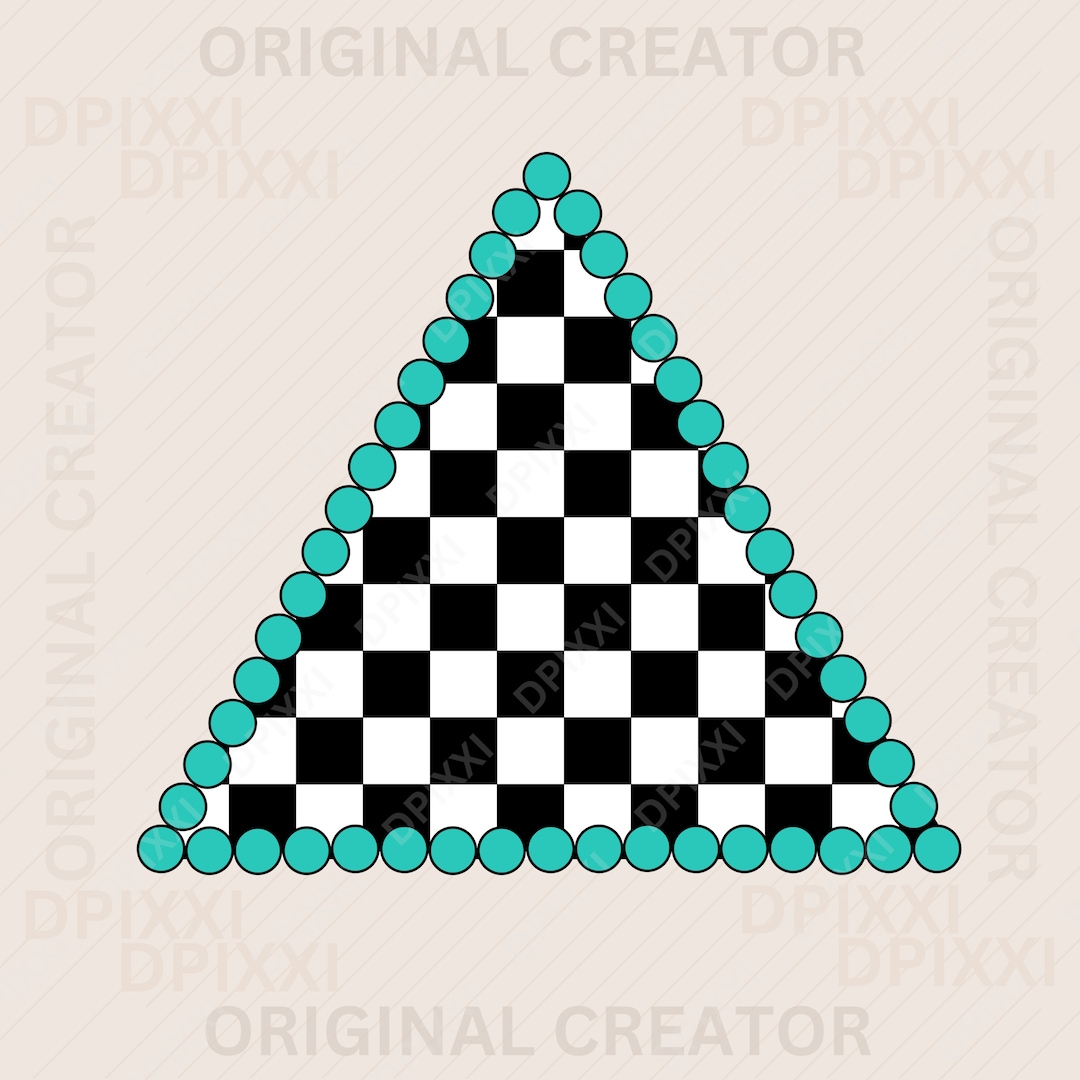EDITABLE Triangle Checker Frame Png, Svg * Triangle Turquoise Frame ...